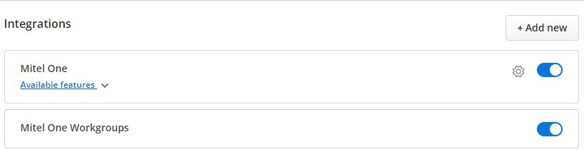 Mitel One Workgroups Integration